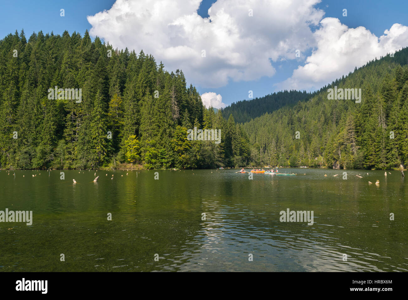 Red Lake (Lacul Rosu), Eastern Carpathians Mountains, Moldavia region ...