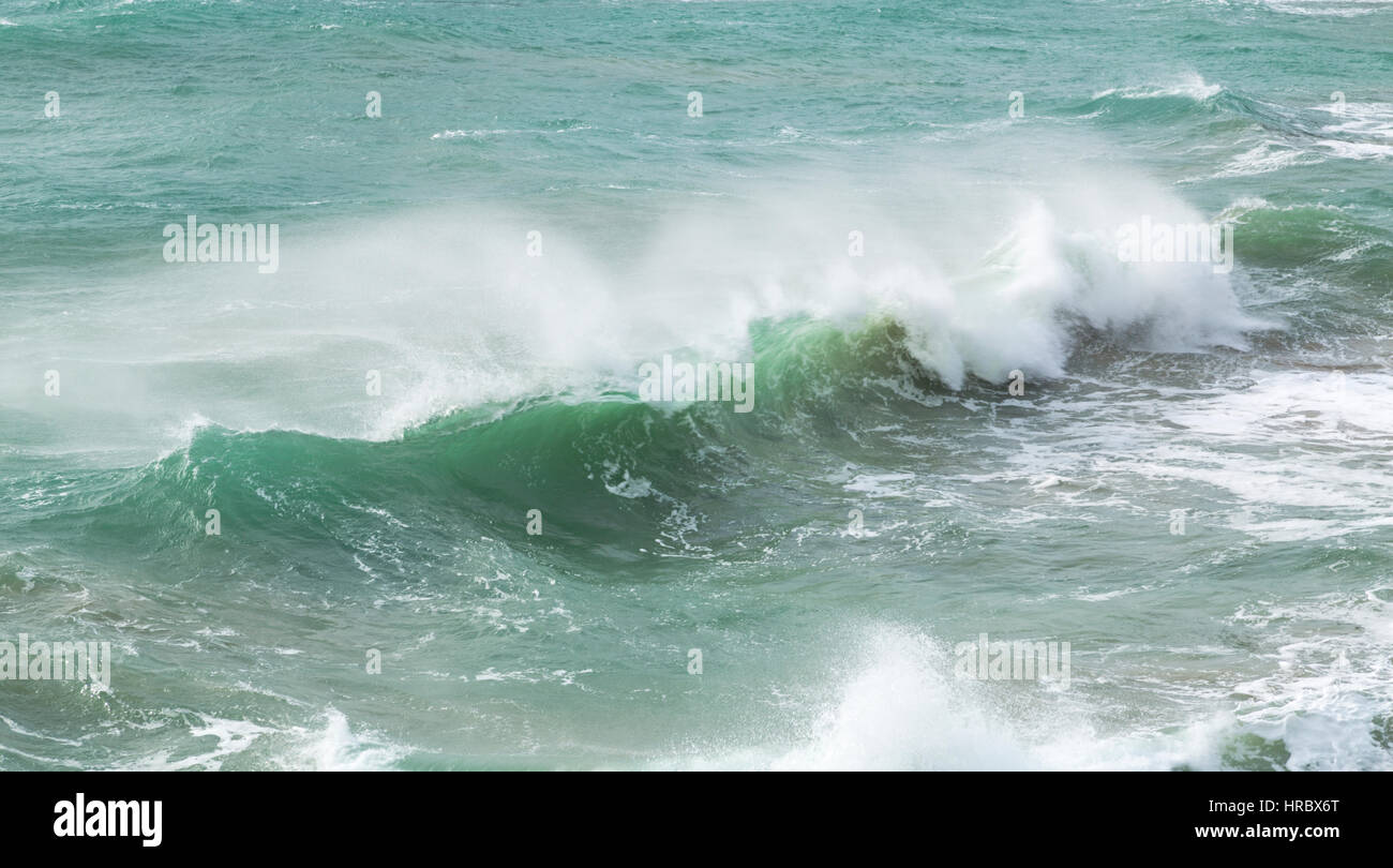Storm Doris arriving at Kynance Cove in Cornwall Stock Photo - Alamy