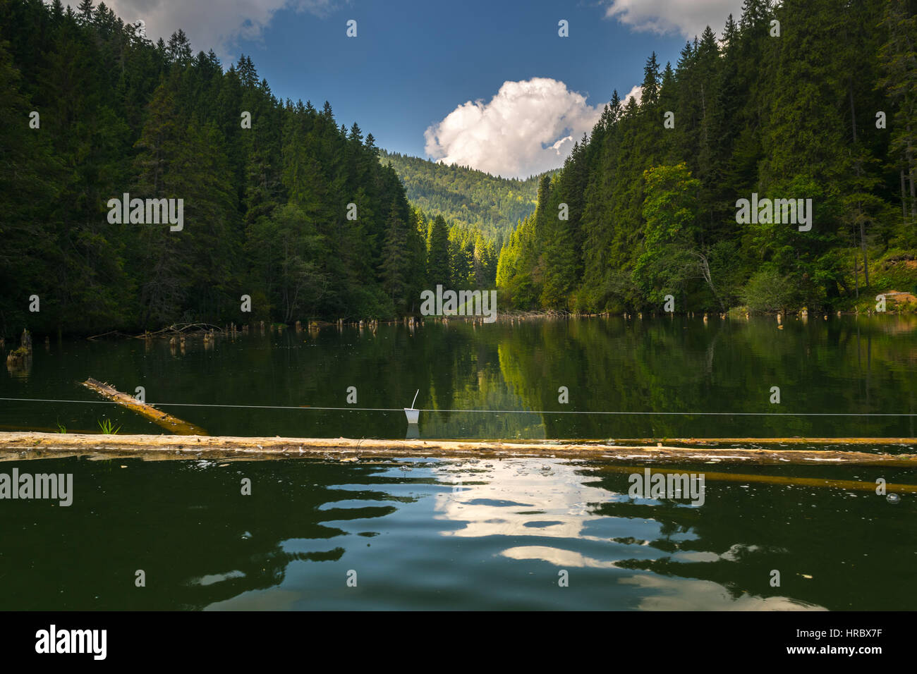 Red Lake (Lacul Rosu), Eastern Carpathians Mountains, Moldavia region ...