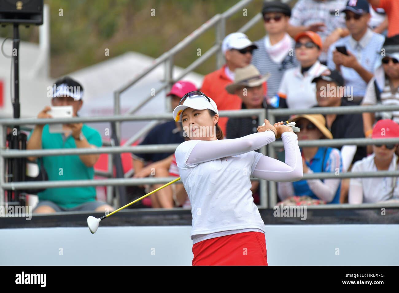 CHONBURI - FEBRUARY 26 : Mi Jung Hur of Korea Republic of in Honda LPGA ...