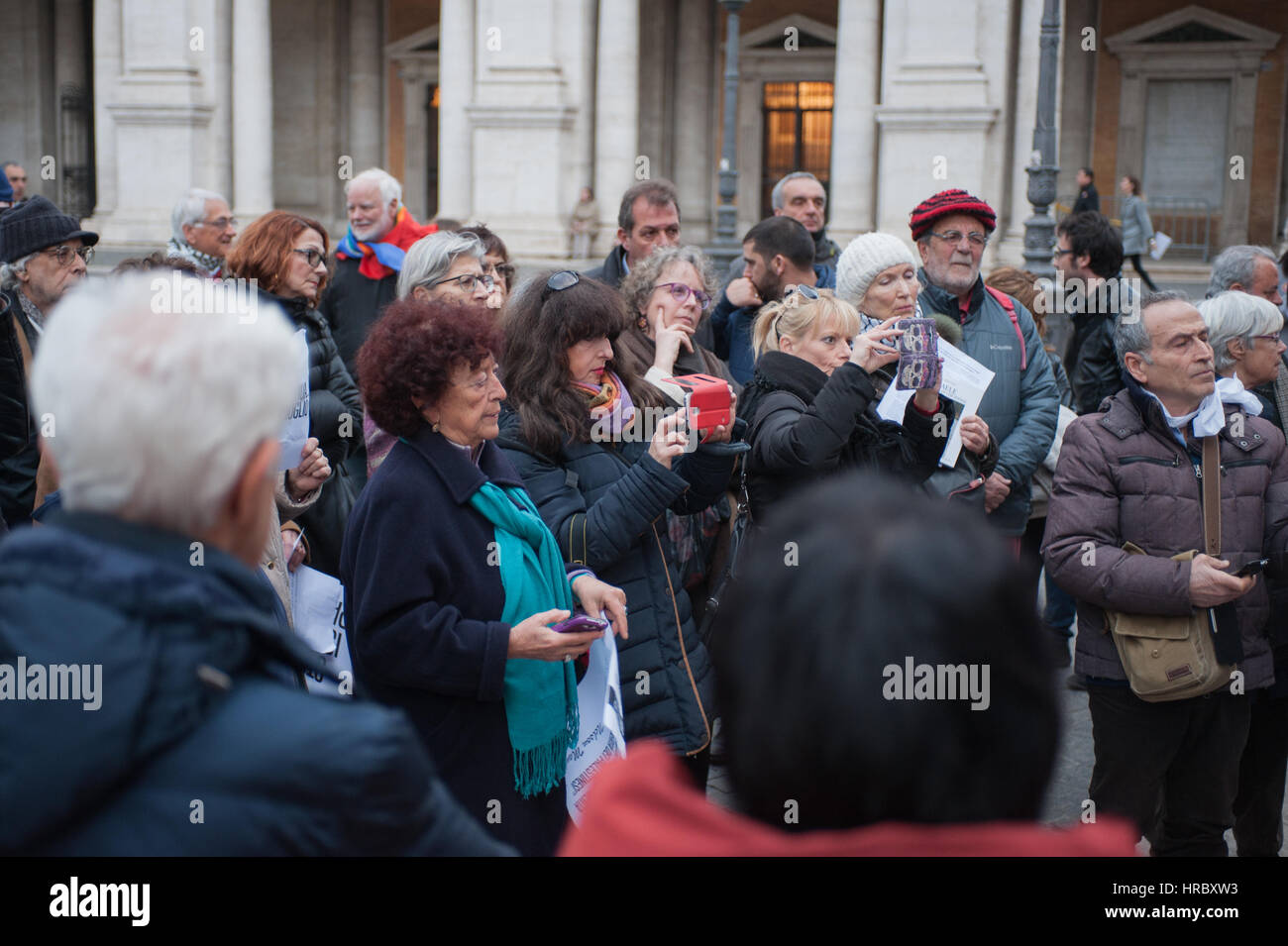 Rome, Italy. 28th Feb, 2017. Meeting in Piazza del Campidoglio with Ann ...