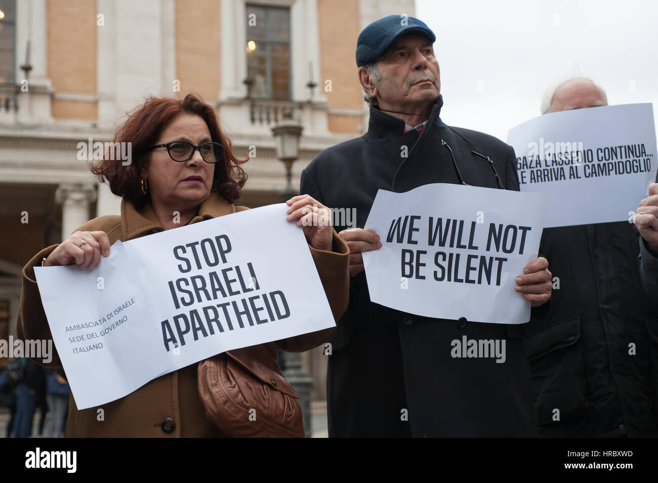 Rome, Italy. 28th Feb, 2017. Meeting in Piazza del Campidoglio with Ann ...