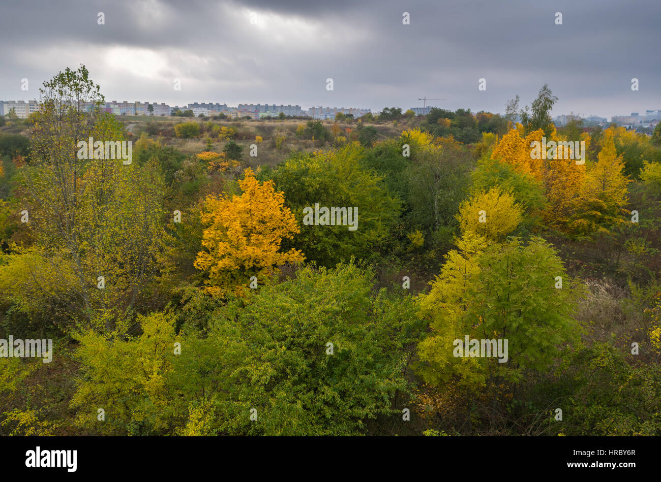 Clouded Autumn in Prague, Stodulky, Hurka Metro station, Prague ...