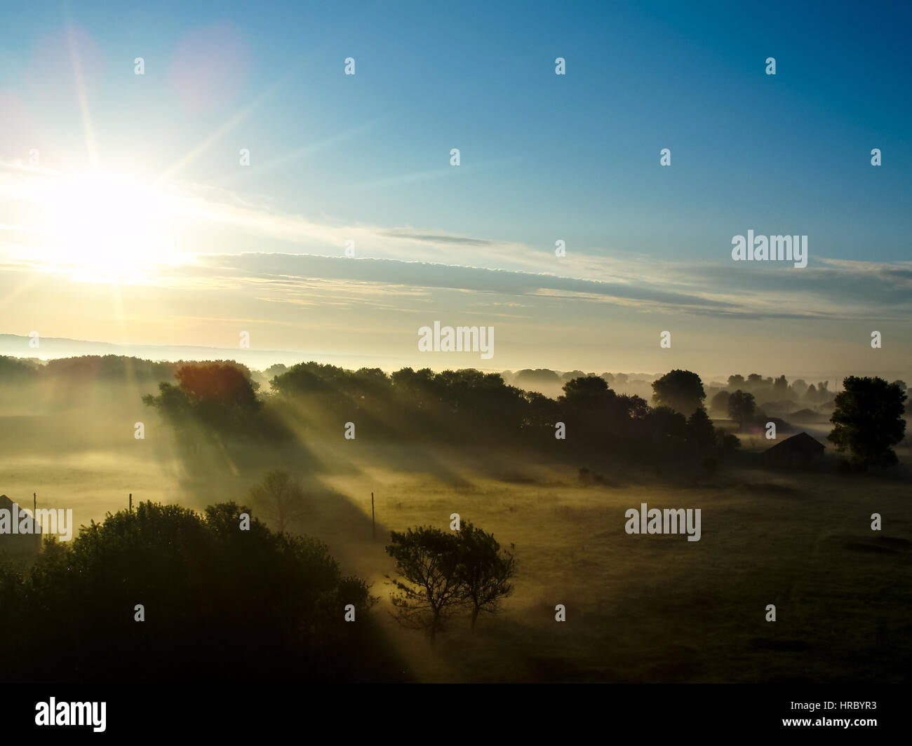 Sunset landscape. Horizon at sunset. Red black paint Stock Photo - Alamy