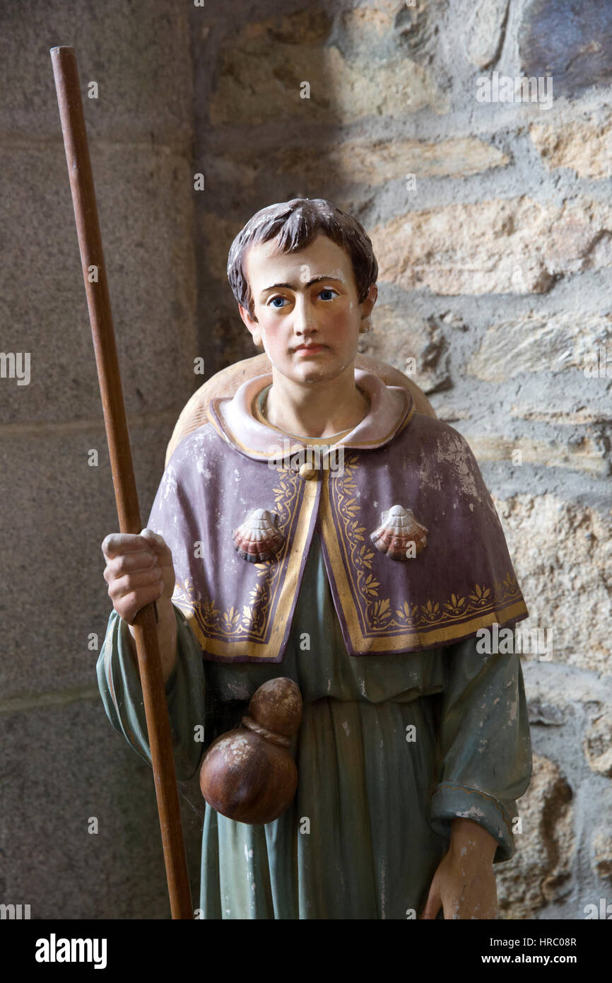 Statue of a pilgrim returning from the Way of St. James and apostle's ...