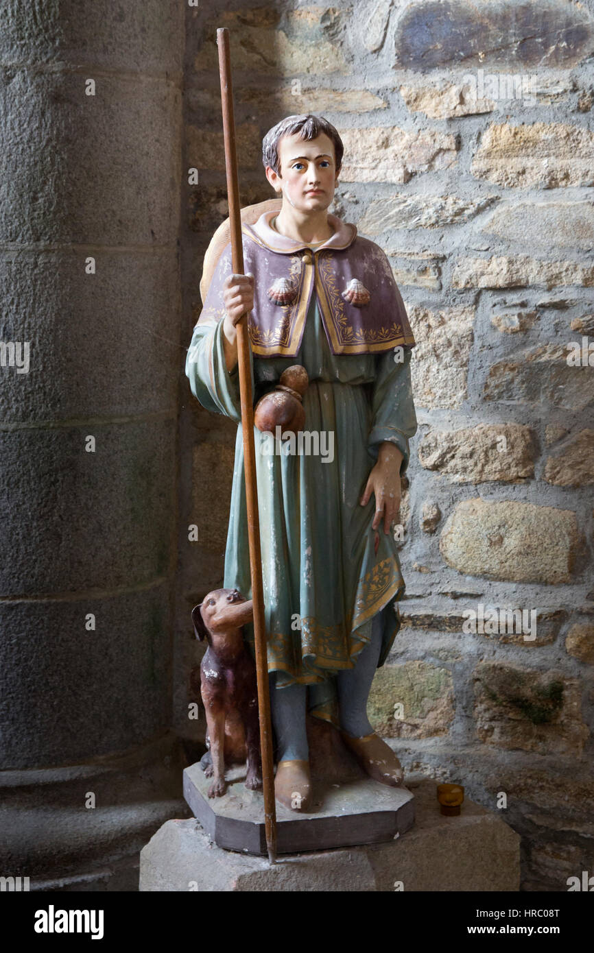 Statue of a pilgrim returning from the Way of St. James and apostle's ...