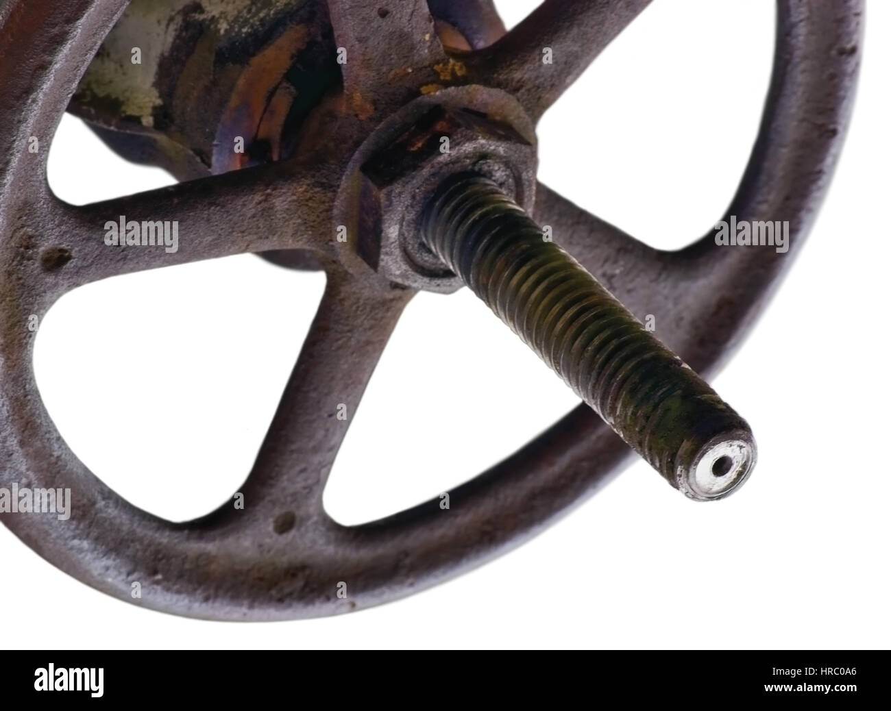 Industrial Valve Wheel And Stem, Weathered Grunge Latch Closeup ...