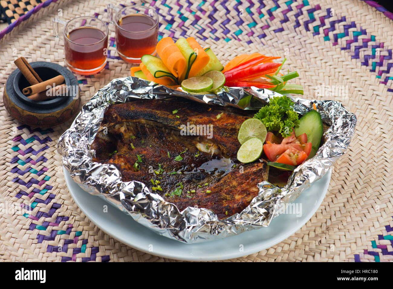 grilled arab fish Stock Photo - Alamy