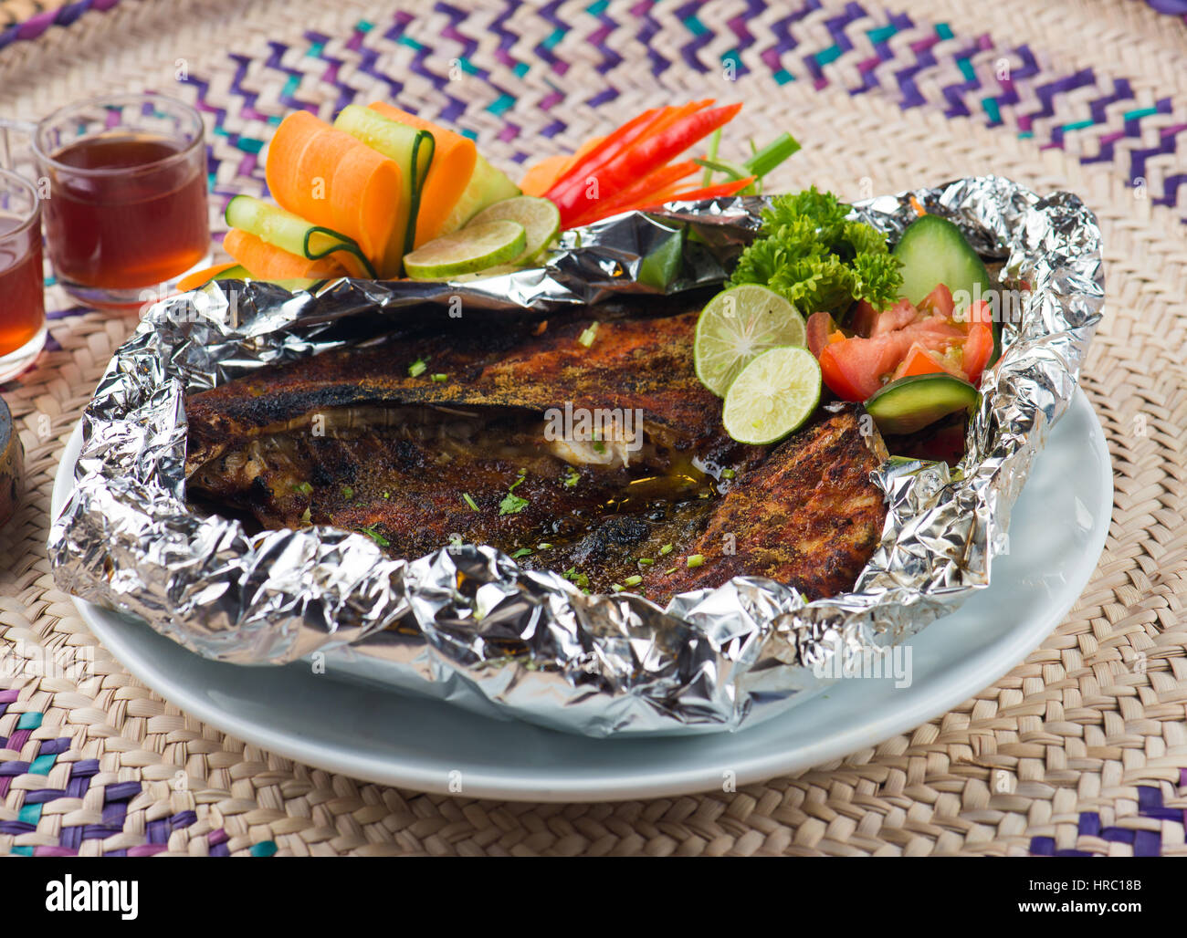 grilled arab fish Stock Photo - Alamy