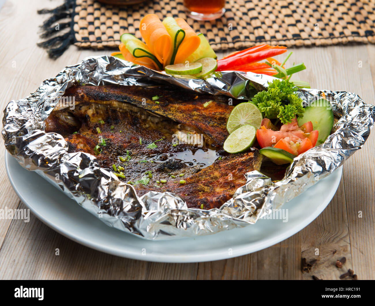 grilled arab fish Stock Photo - Alamy