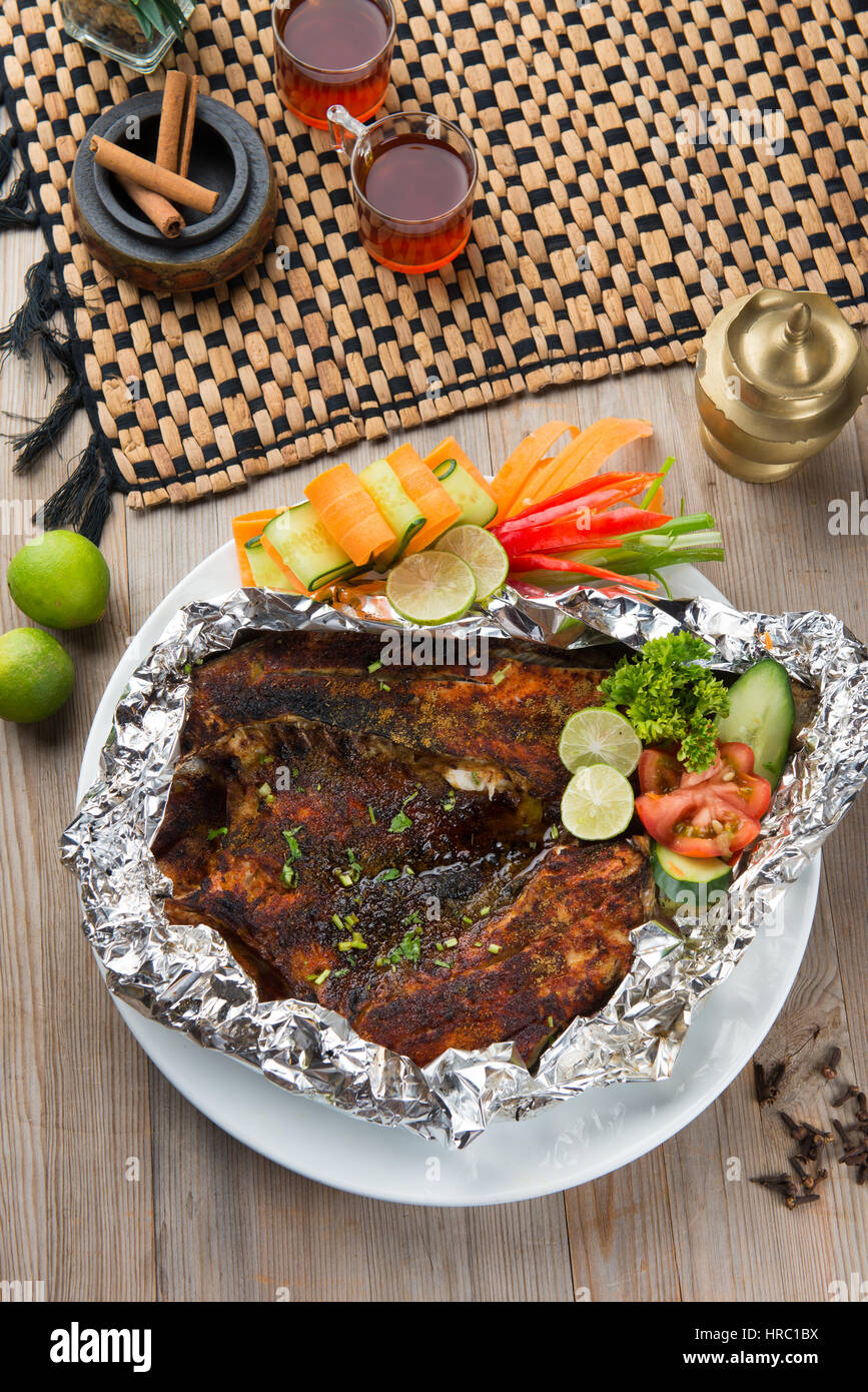 grilled arab fish Stock Photo - Alamy
