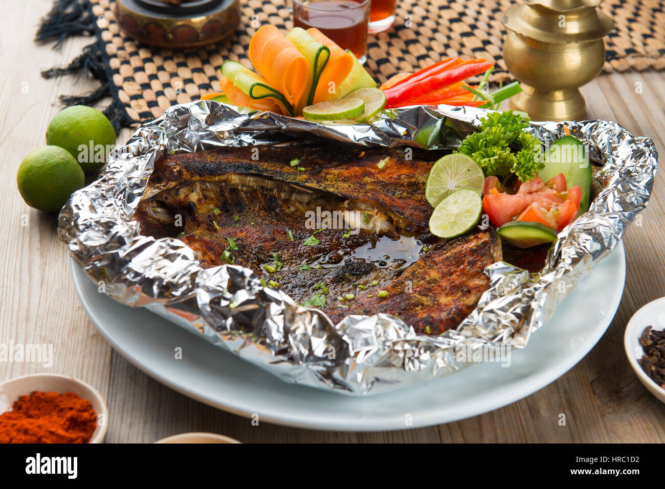 grilled arab fish Stock Photo - Alamy