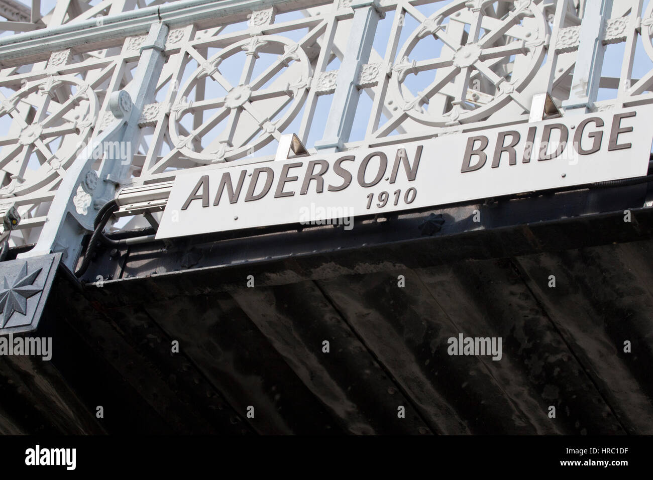 Anderson Bridge (c 1910) spans the Singapore River in the CBD Stock ...