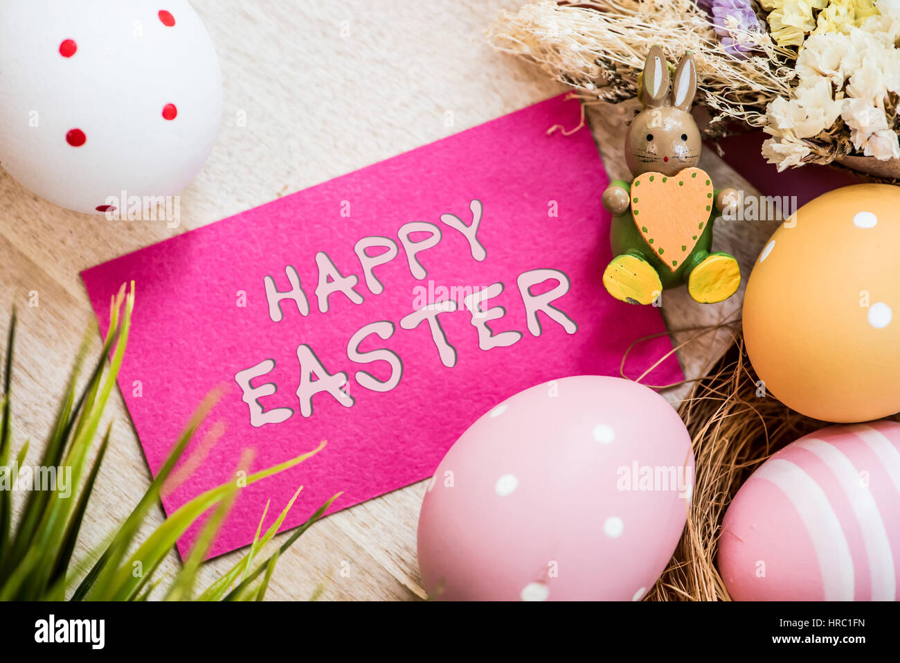 Happy Easter day, bunny and egg, Christians worldwide celebrate Stock ...