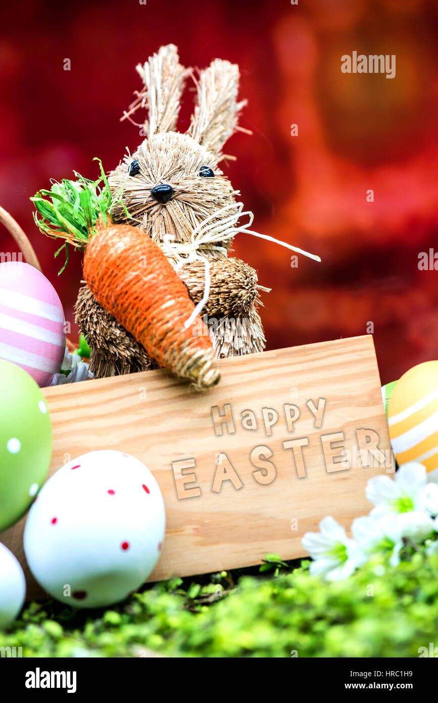 Happy Easter day, bunny and egg, Christians worldwide celebrate Stock ...