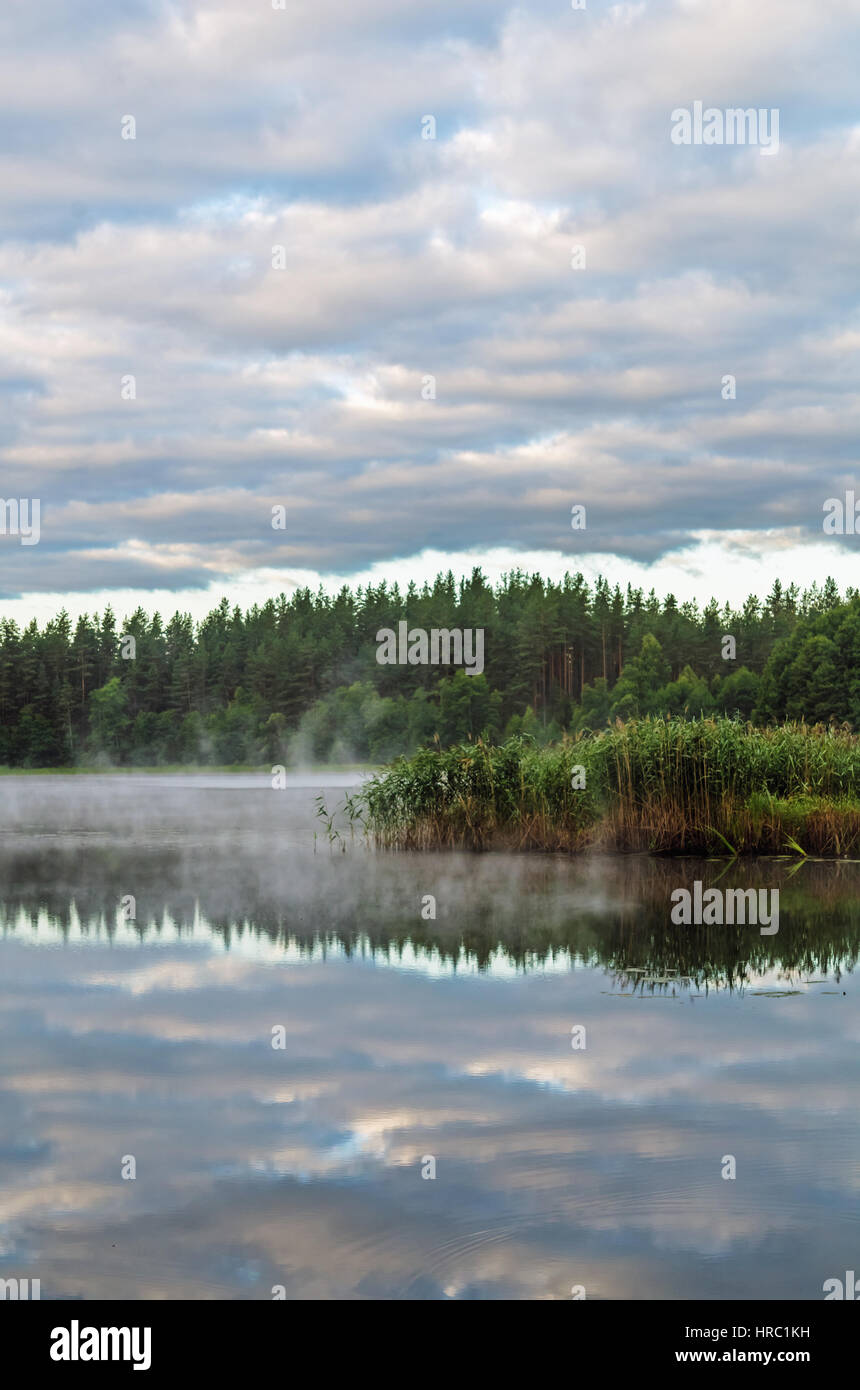 Morning landscape at lake Stock Photo - Alamy