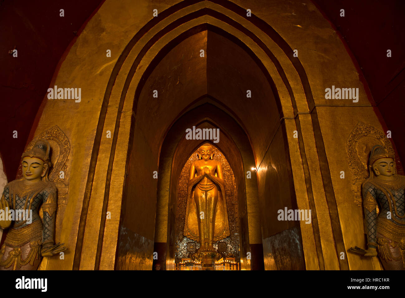 Interior Ananda temple in Bagan Stock Photo - Alamy