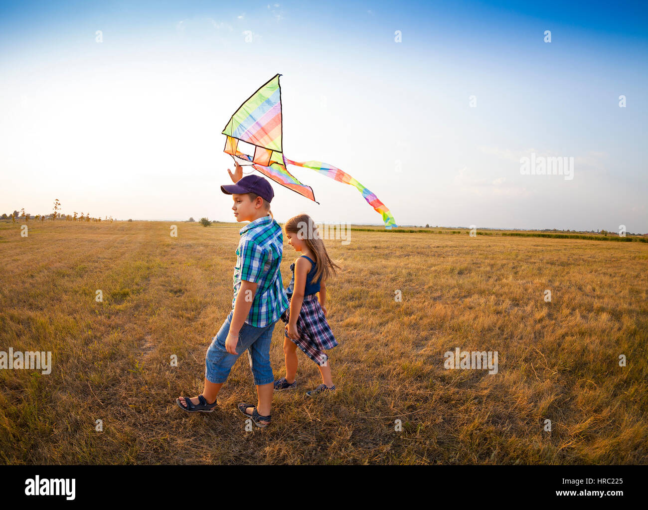 Kite Playing Activity Brother Sister Togetherness Concept Stock Photo ...