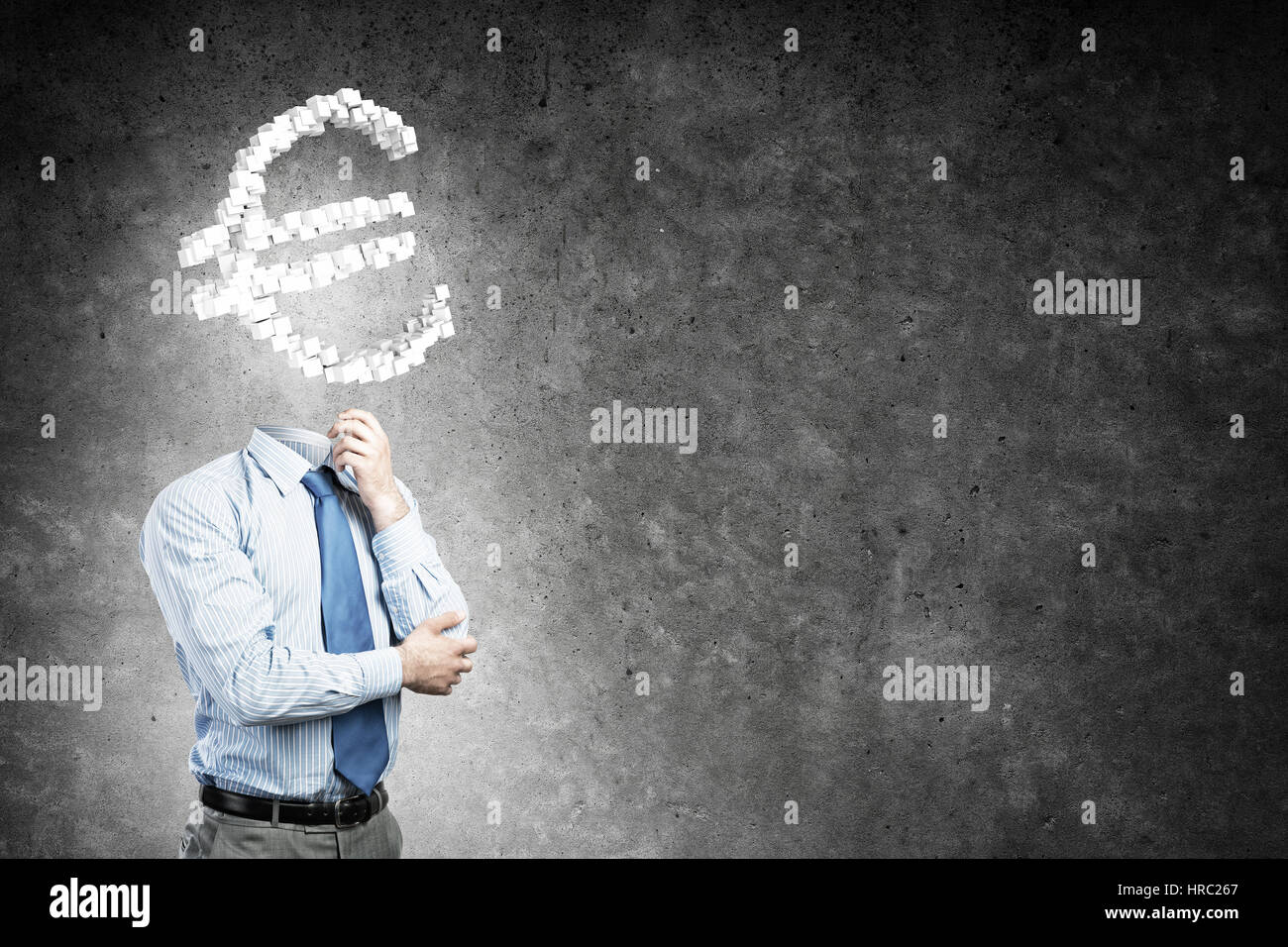 Faceless businessman with euro sign instead of head Stock Photo - Alamy