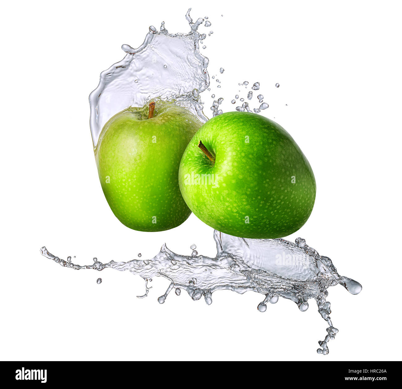 Water splash and fruits isolated on white backgroud. Fresh apple Stock ...