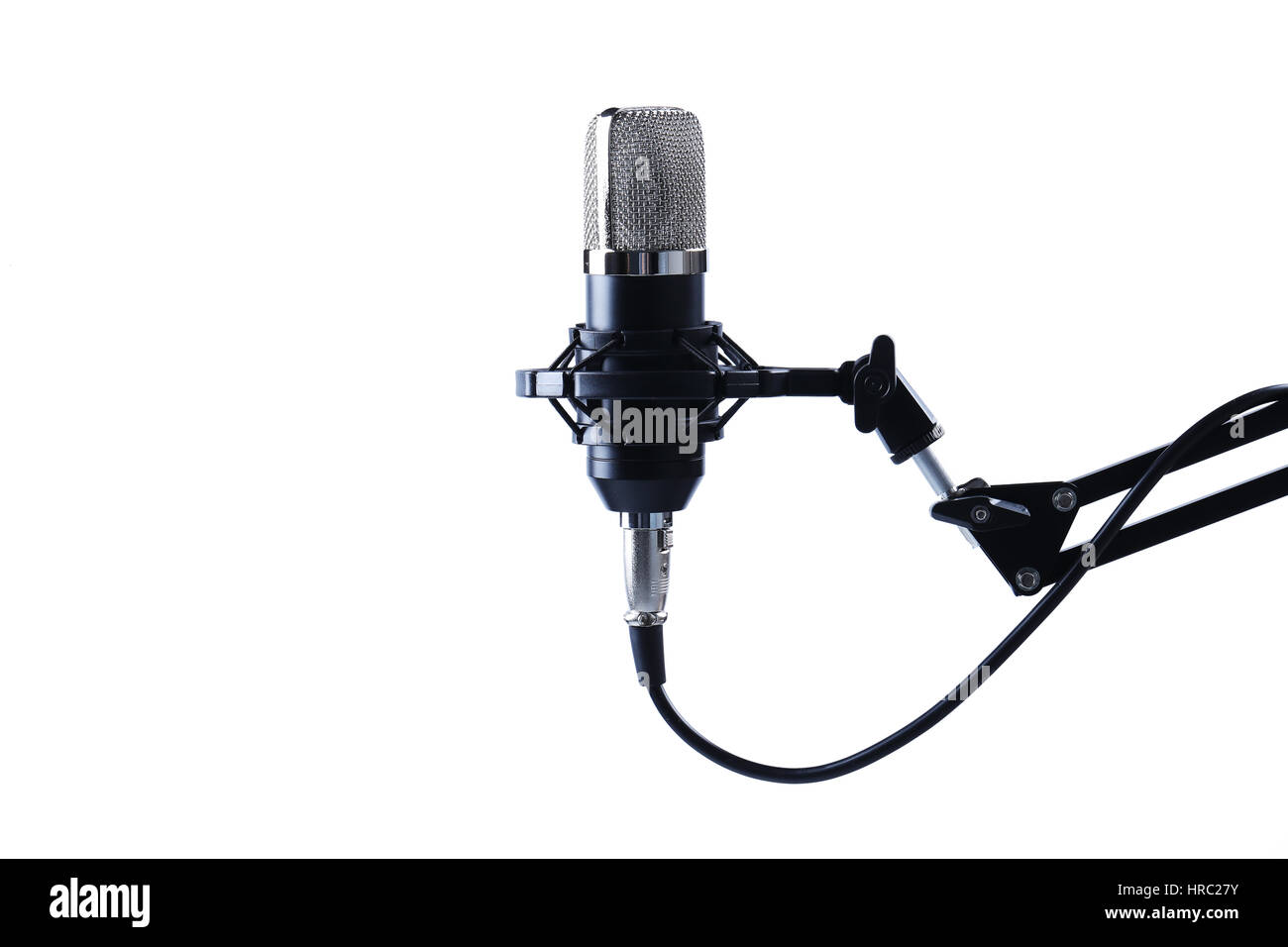 Sound studio. Microphone in close-up Stock Photo - Alamy