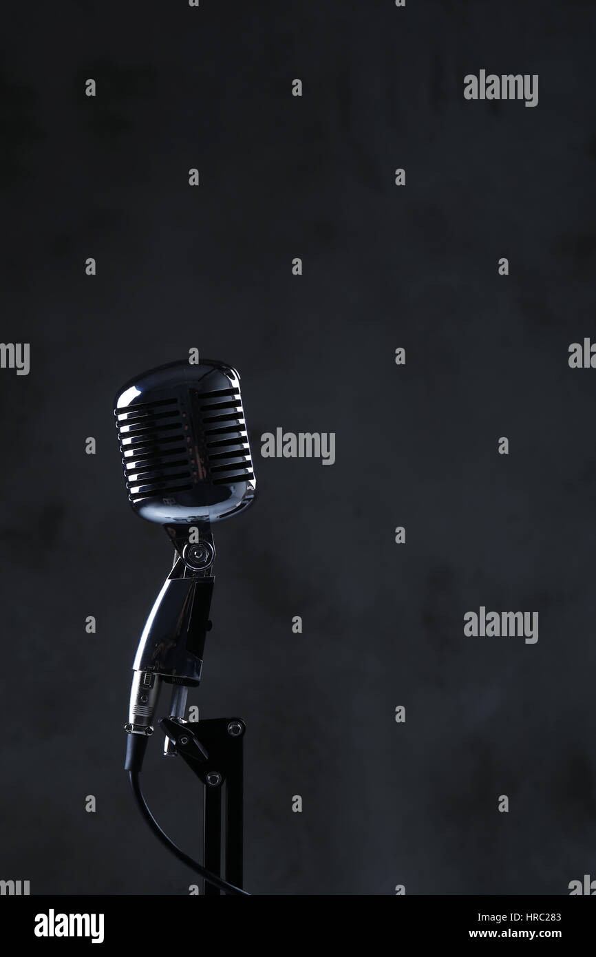 Sound studio. Microphone in close-up Stock Photo - Alamy