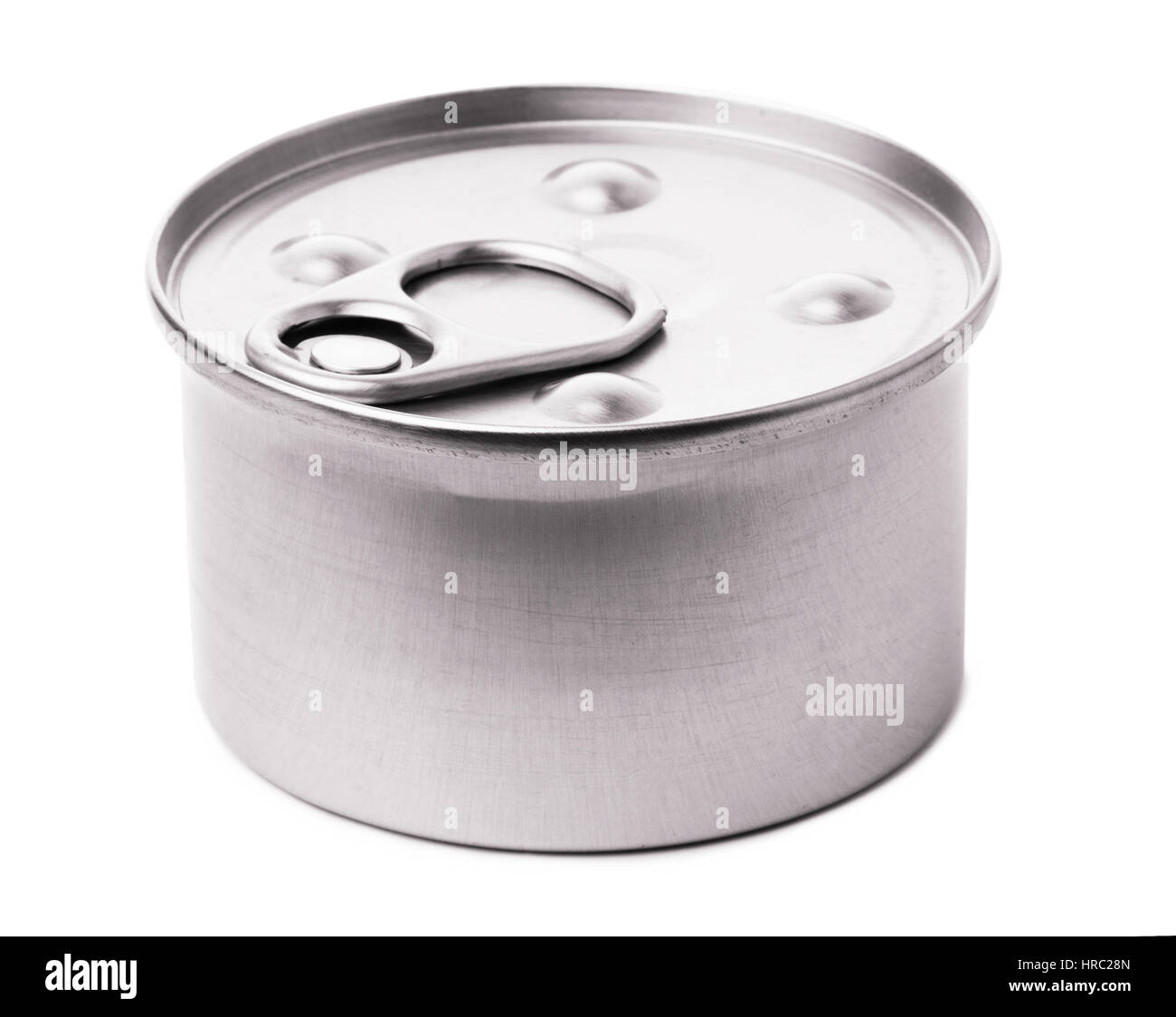 Tin can with canned food, meat or fish isolated on a white background ...