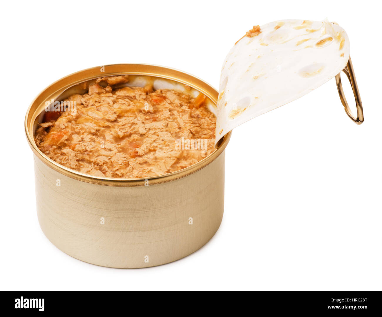 Opened food for cats and dogs isolated on white background Stock Photo ...