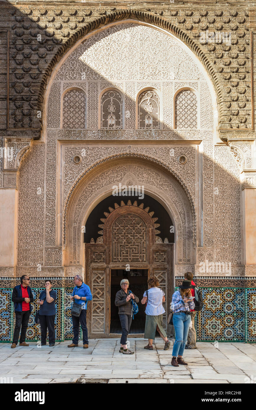 Marrakesh, Morocco - December 8, 2016: Inside the five century old ...