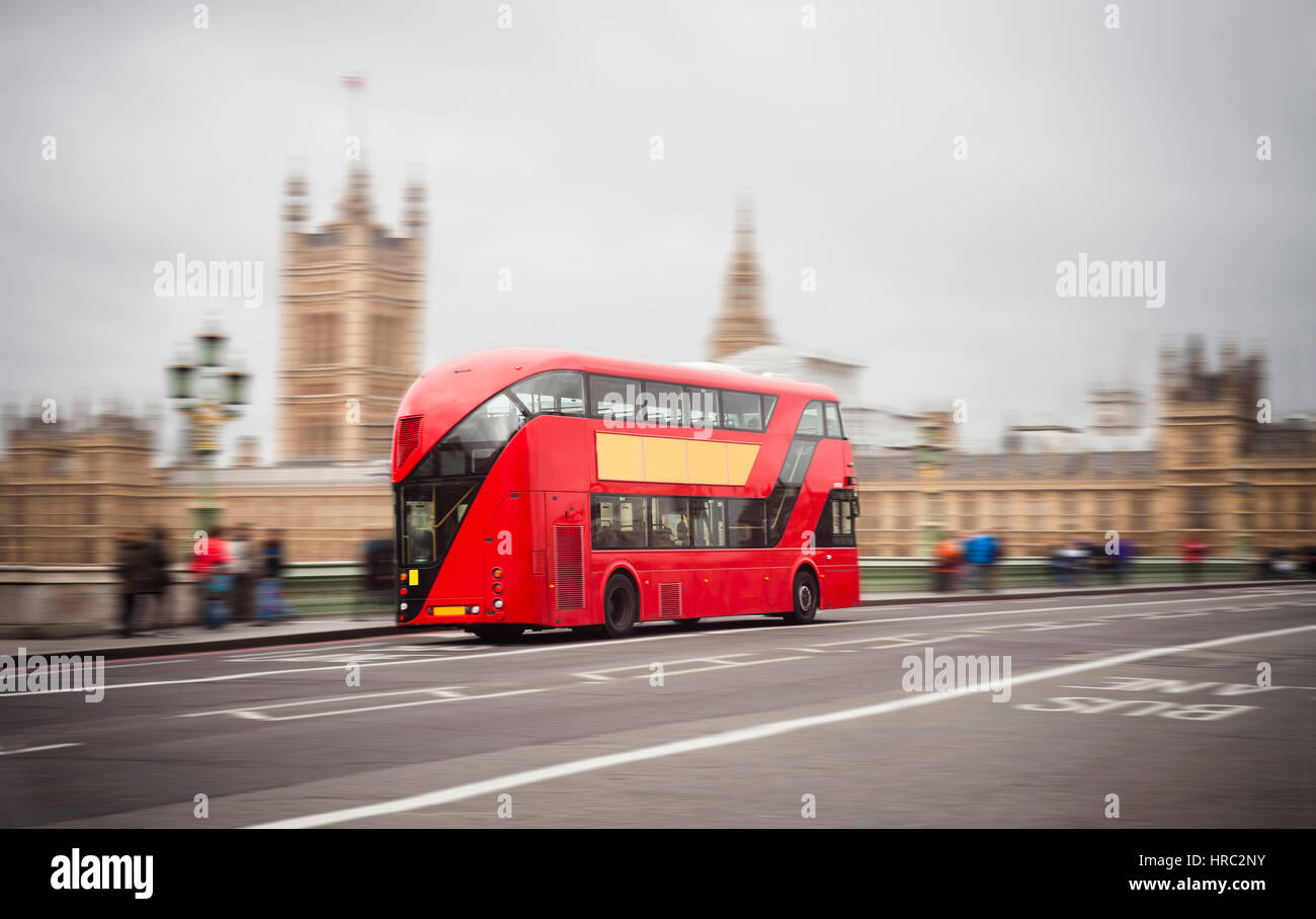 London bus in motion Stock Photo - Alamy