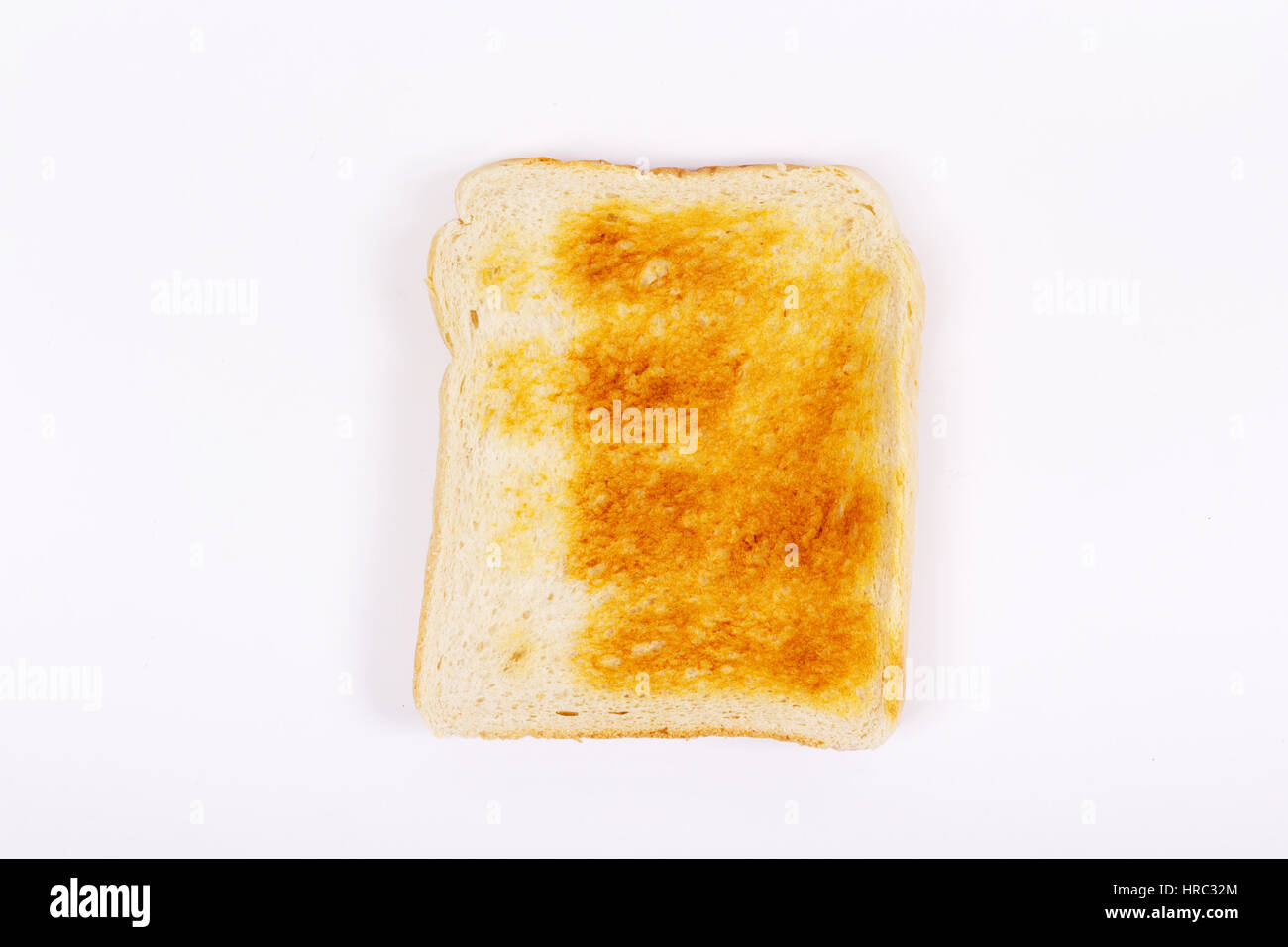 Slice of toast on a white background. Lay Flat Stock Photo - Alamy
