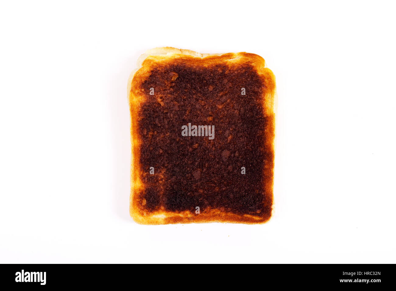 Slice of toast on a white background. Lay Flat Stock Photo - Alamy
