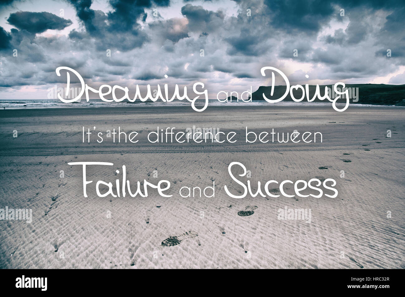 Inspirational motivational quote on a retro style background Stock ...