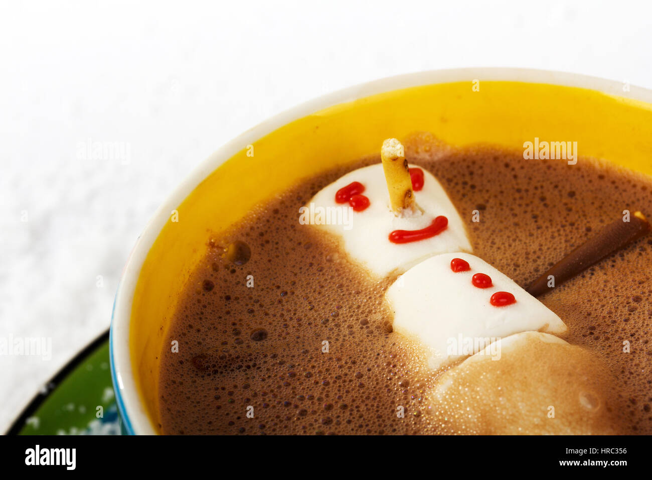 Hot chocolate in a bright and colourful cup Stock Photo - Alamy