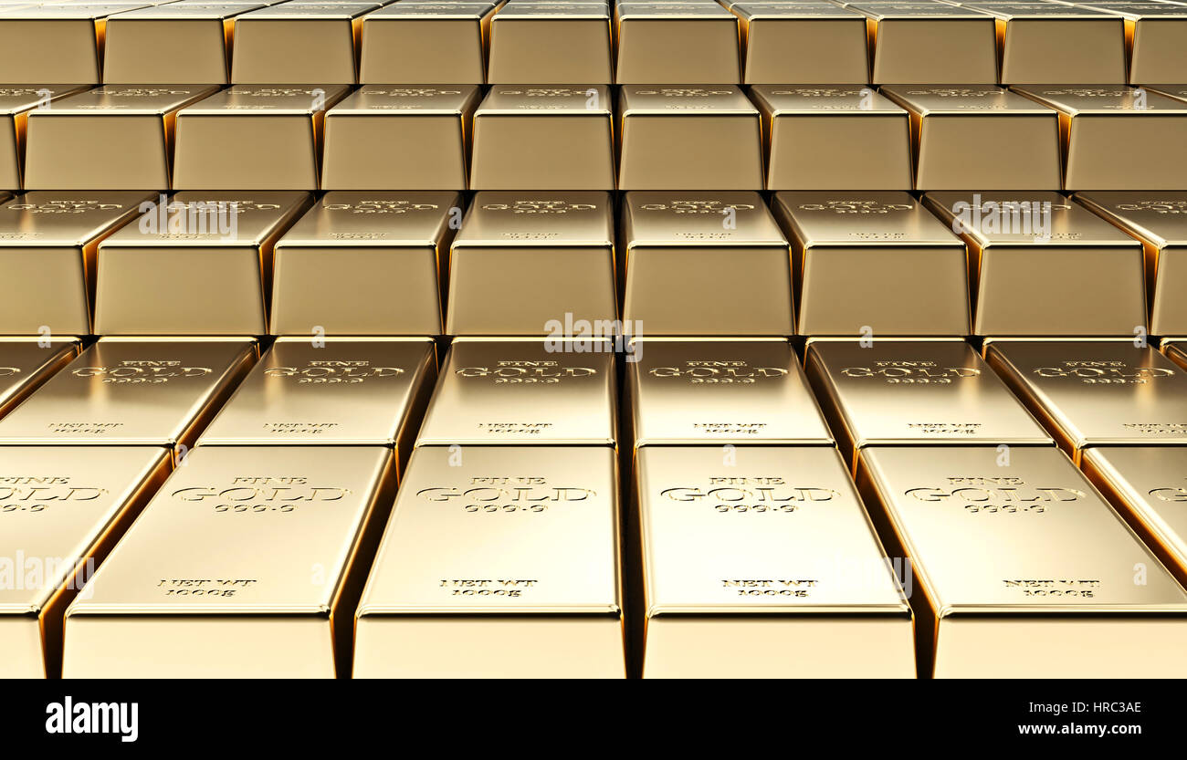 classic gold ingot 3d rendering image Stock Photo - Alamy