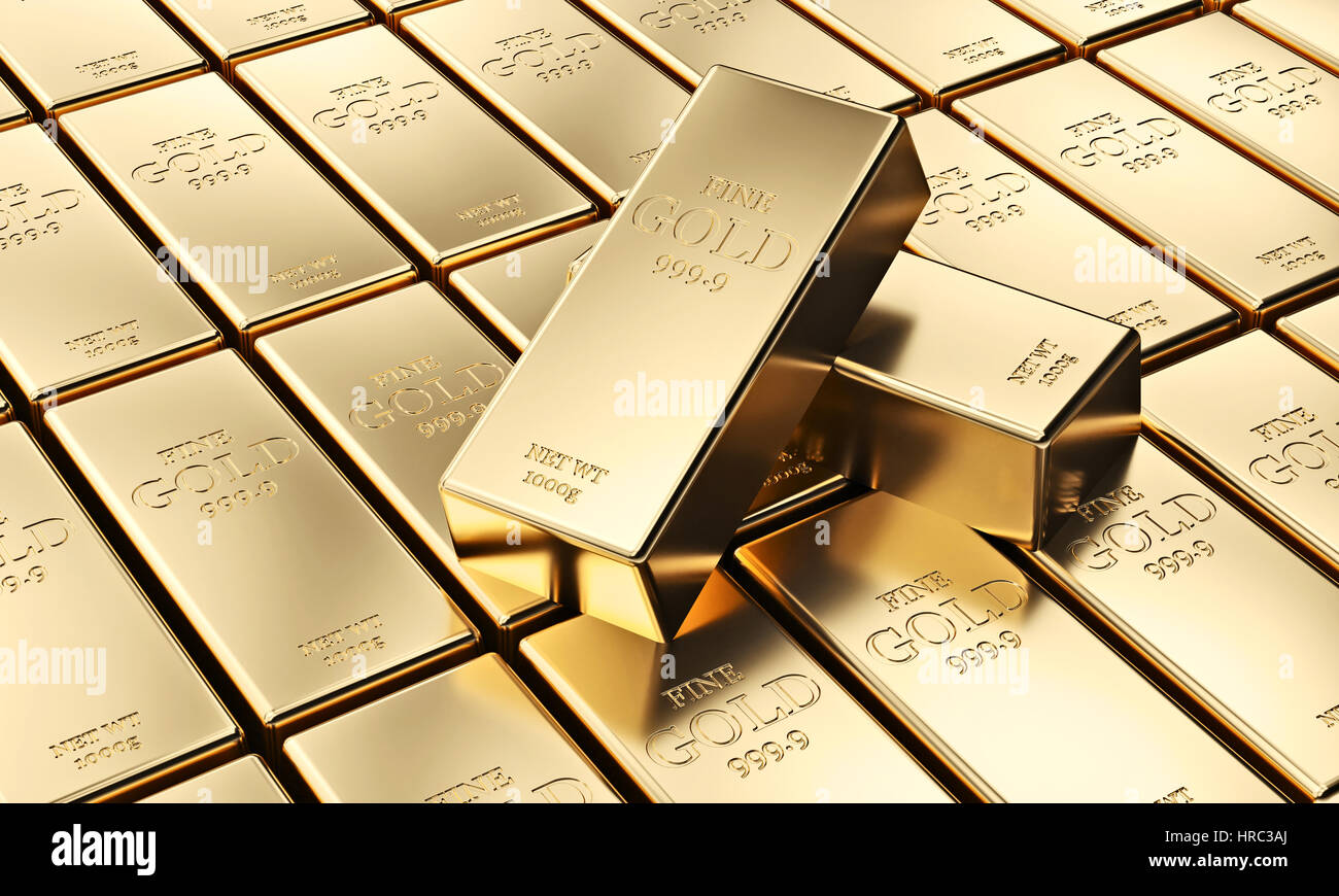 classic gold ingot 3d rendering image Stock Photo - Alamy