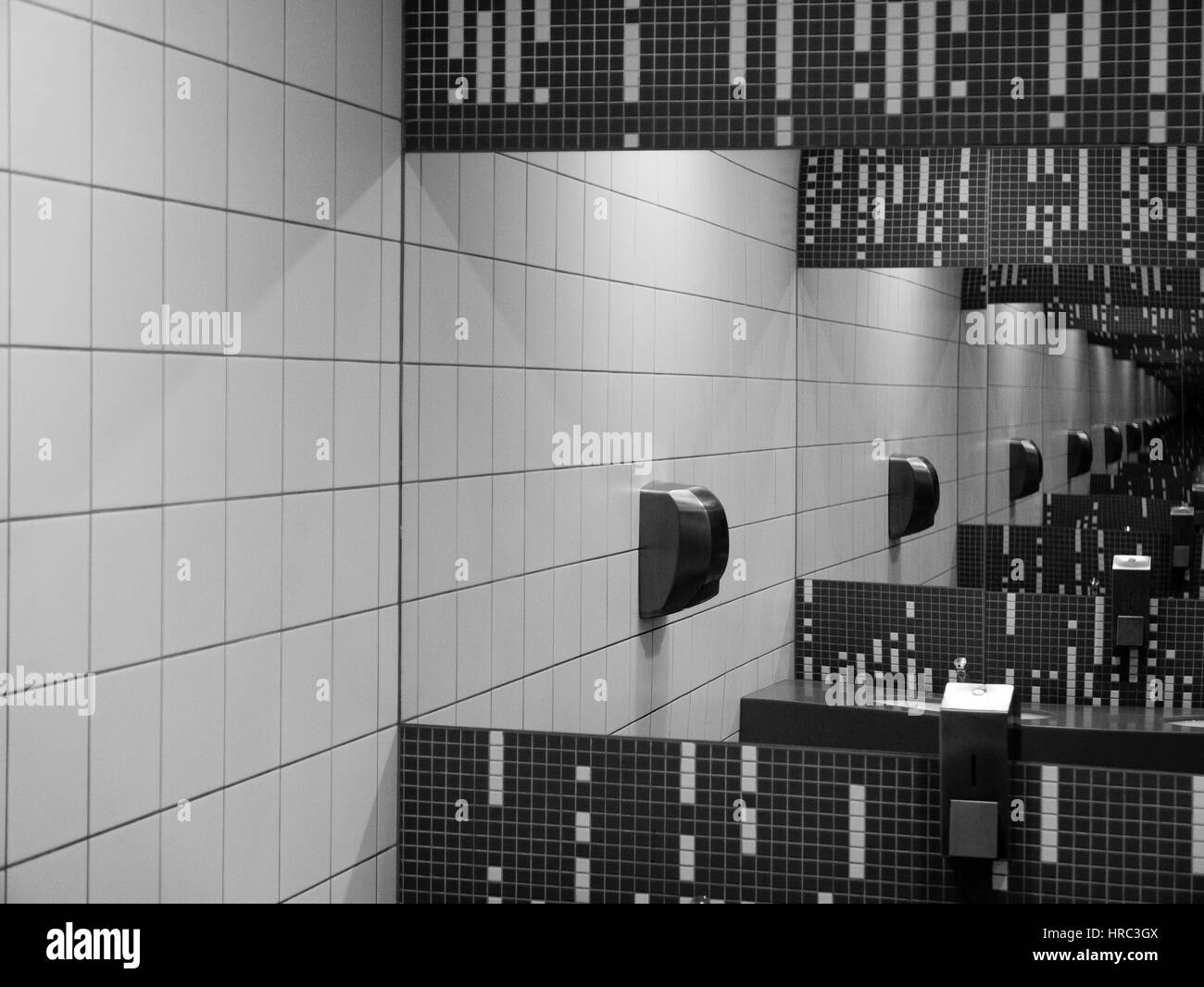 Abstract of mirrors, deep corridor. Black and white photography Stock ...