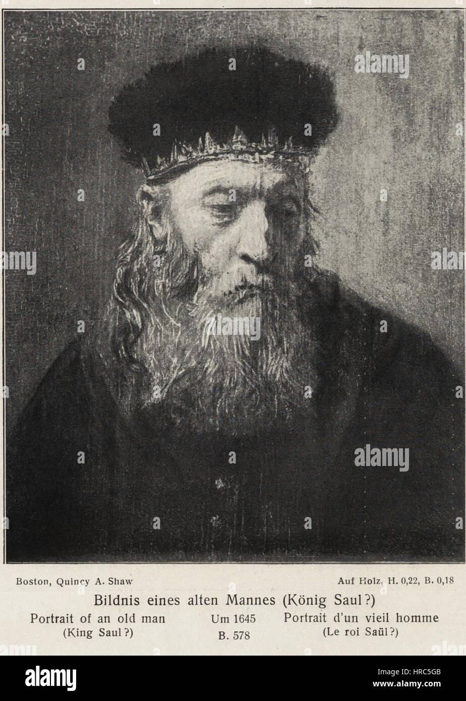 Rembrandt - Portrait of a Bearded Man, possibly a study for King Saul ...