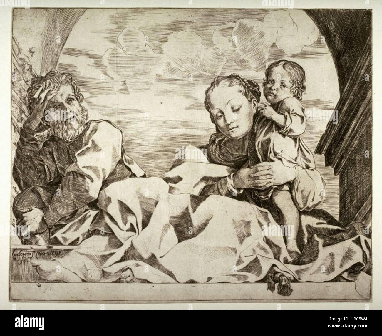 Sacra Famiglia sotto un arco - Ludovico Carracci Stock Photo - Alamy