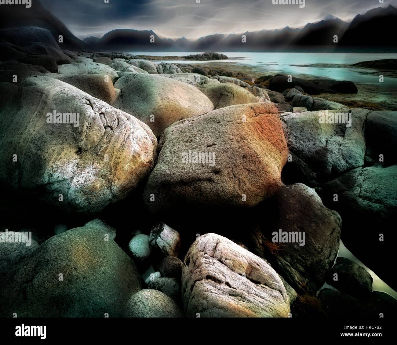 Rocky landscape lofoten islands hi-res stock photography and images - Alamy