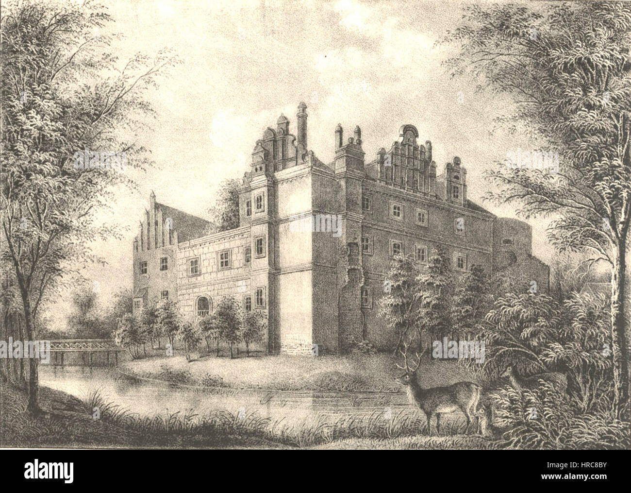 Schloss Pansin 1846 Stock Photo - Alamy