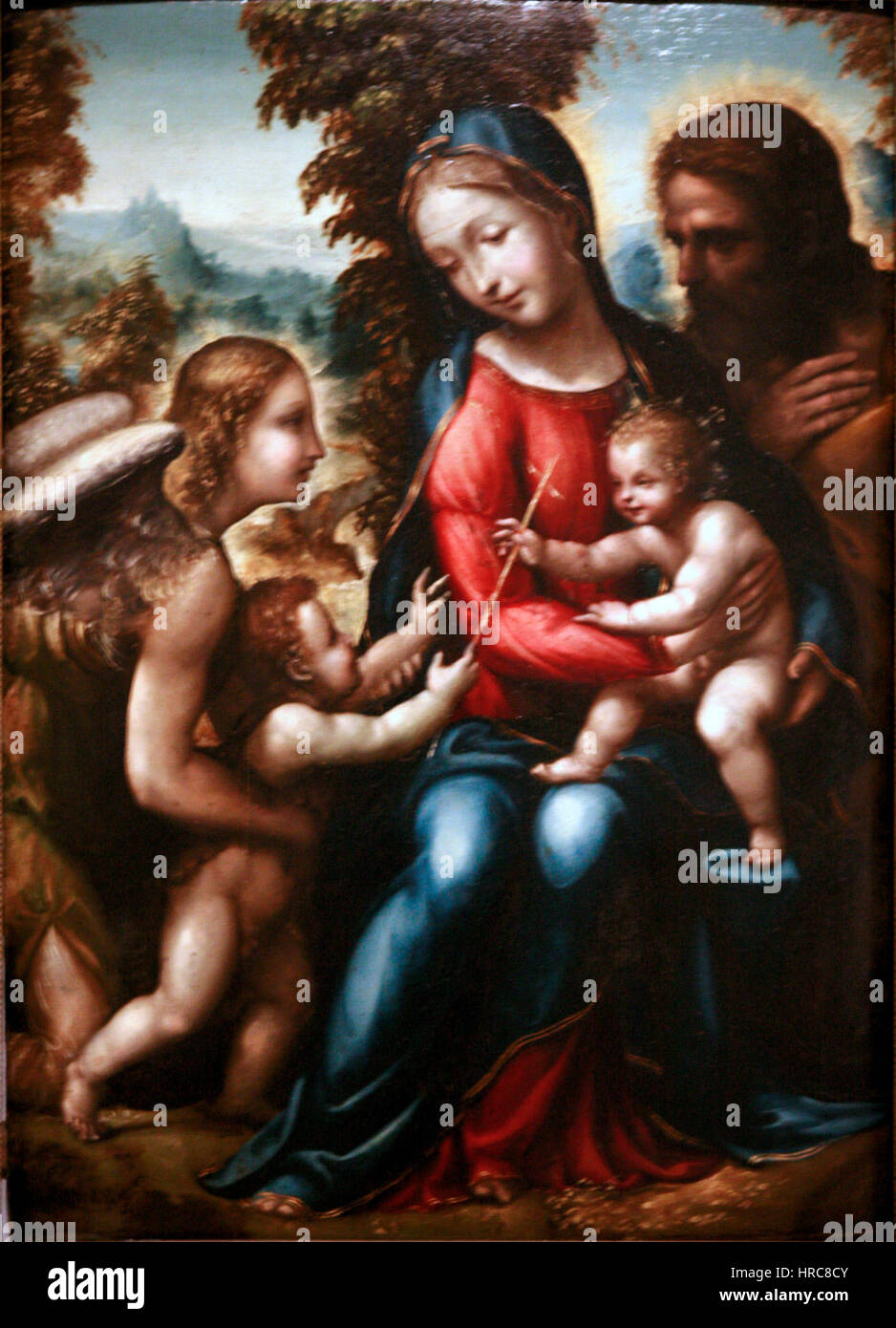 Saint family with Saint John the Baptist and angel-Giovan Antonio Bazzi ...