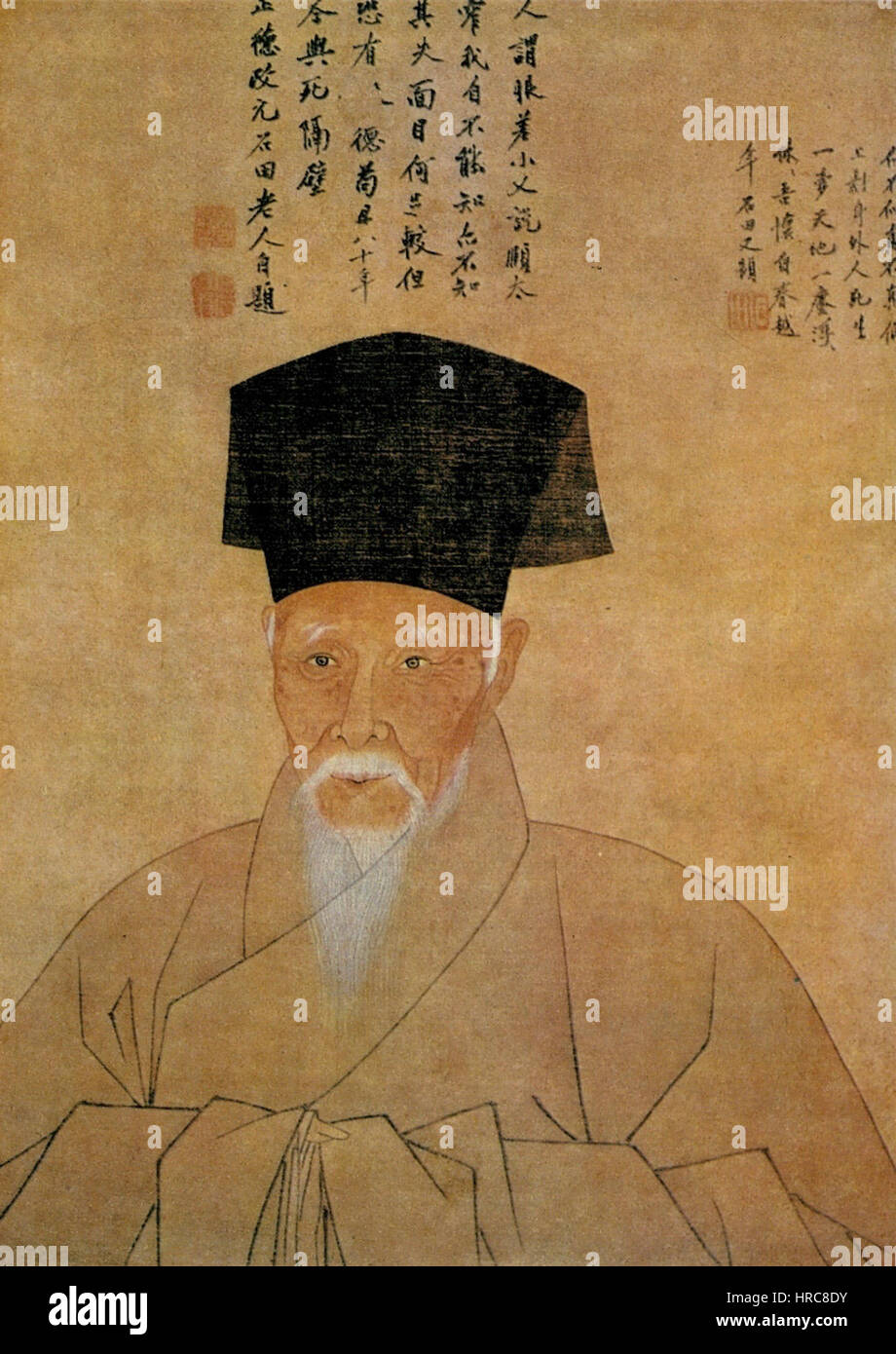 Shen Zhou Self-portrait at age 80.Palace Museum Beijing Stock Photo - Alamy