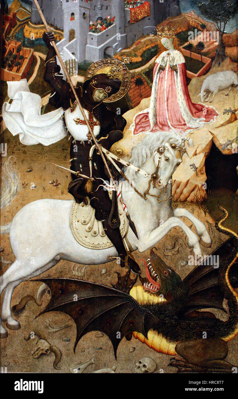 Saint George Killing the Dragon Stock Photo - Alamy