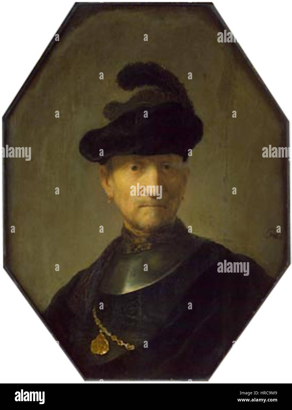 'Old Soldier' by Rembrandt from 1630 depicts an elderly man in military ...