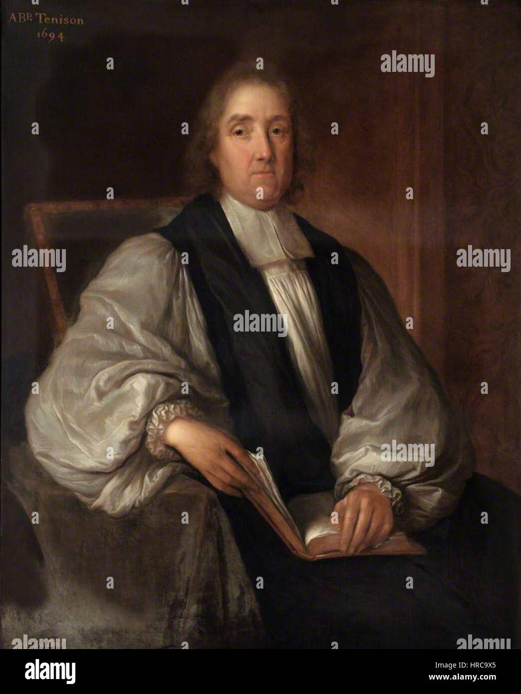 Simon Dubois (attrib.) - Portrait of Thomas Tenison Stock Photo - Alamy