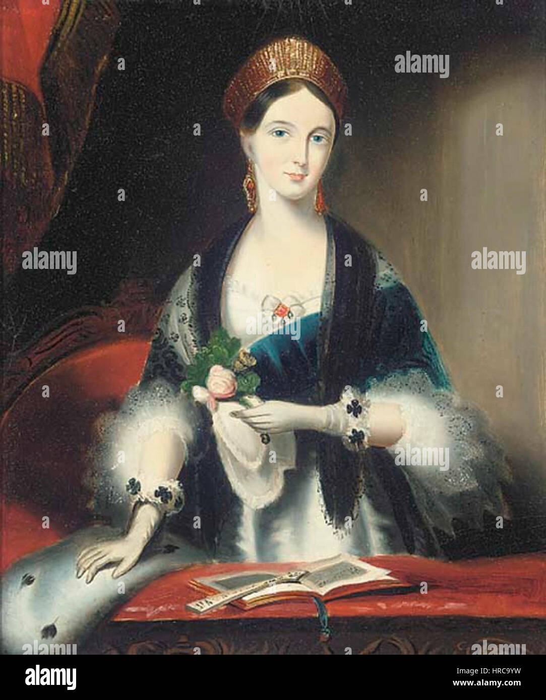 Queen Victoria at the theatre Stock Photo - Alamy