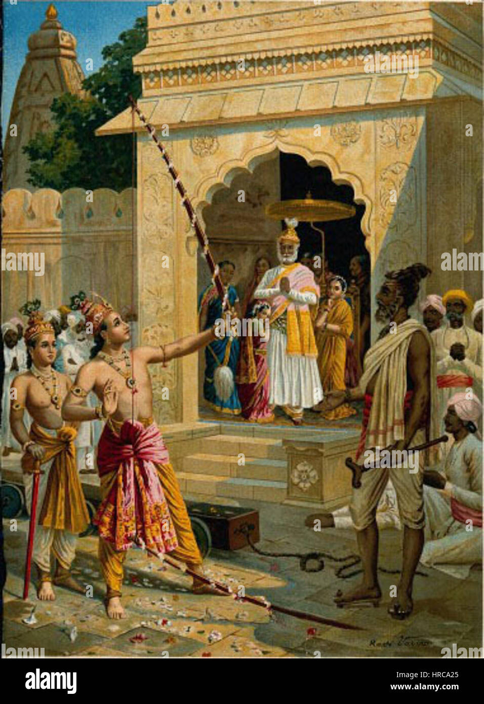 Rama breaking the bow Stock Photo - Alamy