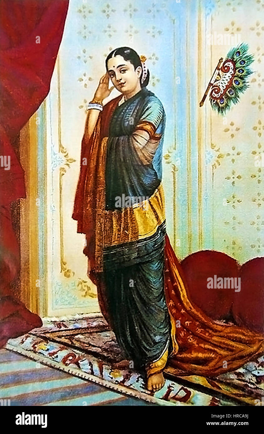 Raja Ravi Varma, Vasanthasena (Oleographic print Stock Photo - Alamy