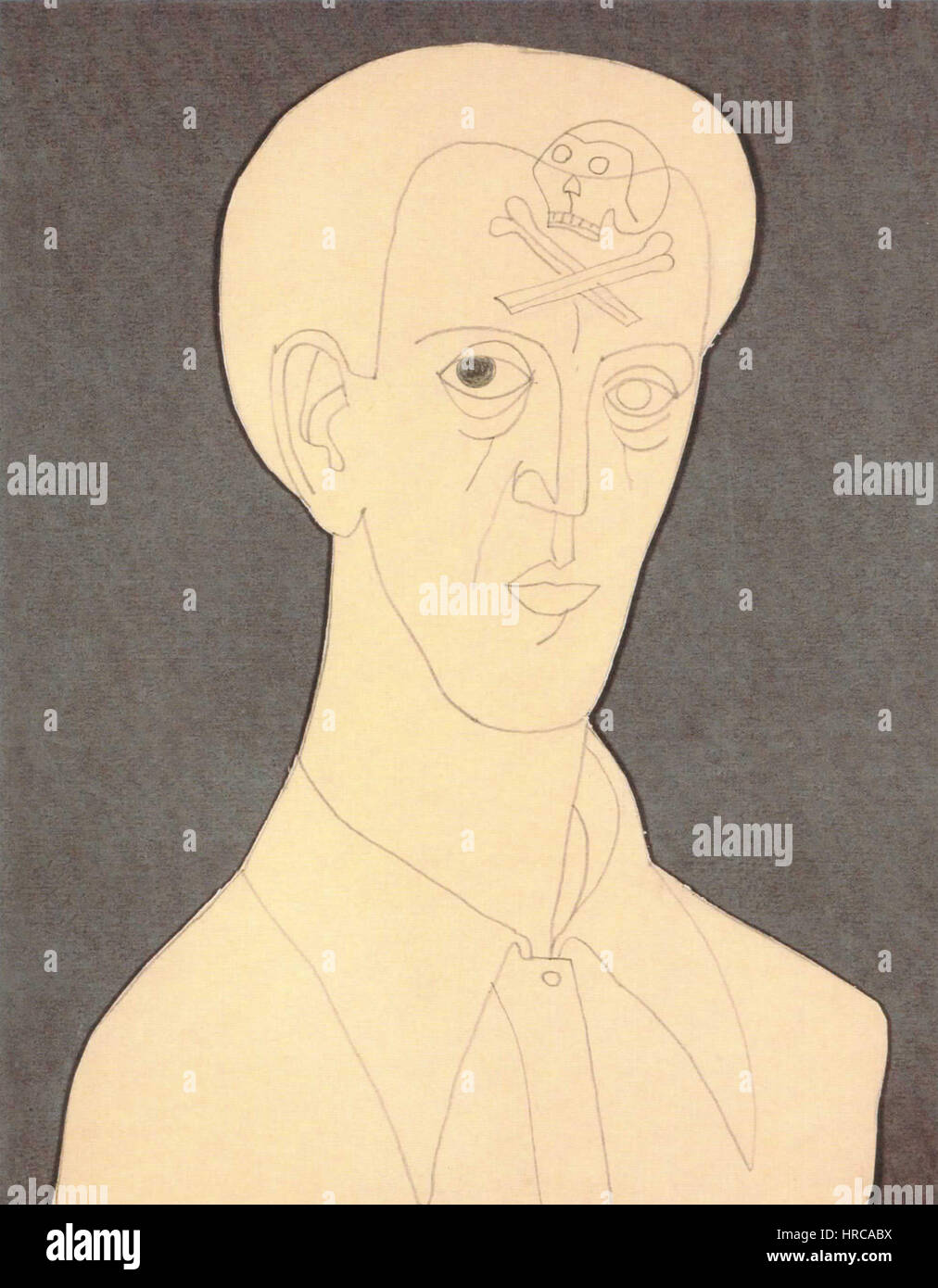 Self Portrait with a Skull Stock Photo - Alamy